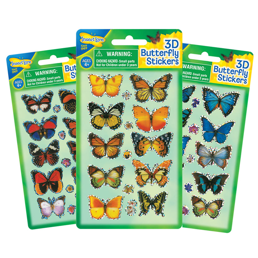 3D Butterfly Stickers – Ideal for Parties and Gifts - insectlore-uk